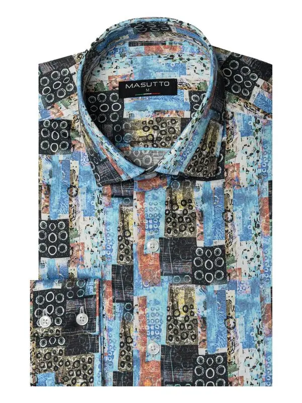MASUTTO Concord Print Button-up Long Sleeve Shirt - Multicolor