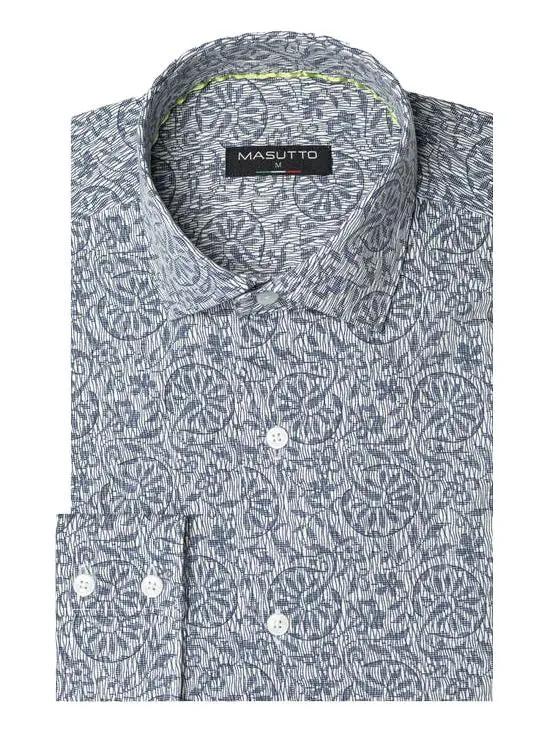 MASUTTO Tatum Floral Knit Print Button-up Shirt - Multicolor