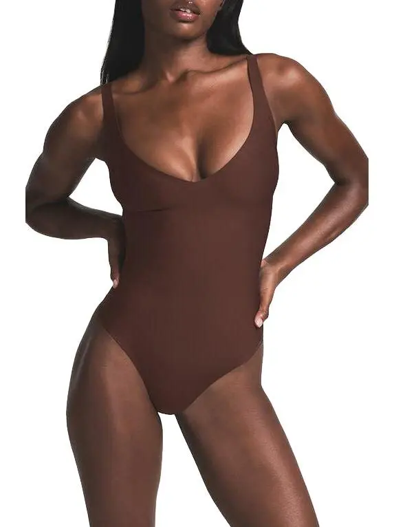 SKIMS Core Sculpt Plunge Bodysuit - Cocoa