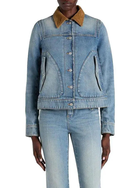 Alexander McQueen Boxy Denim Jacket - Royal