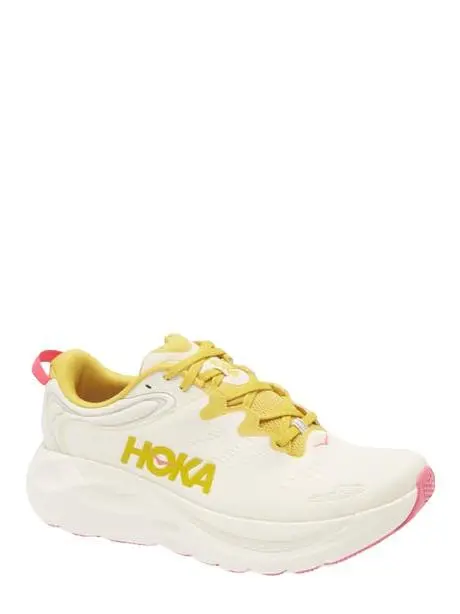 HOKA Gaviota Stability Running Shoe - Birch/yellow Gold