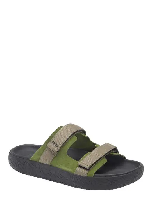 VEJA Arpoador Slide Sandal - Military Khaki Black