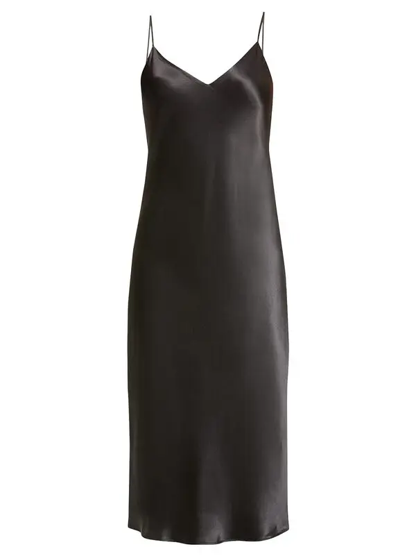 L'Agence Jodie V-neck Silk Slip Dress - Black