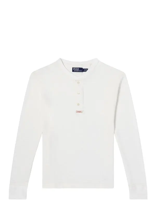 Polo Ralph Lauren Honeycomb-knit Cotton Henley T-shirt - White