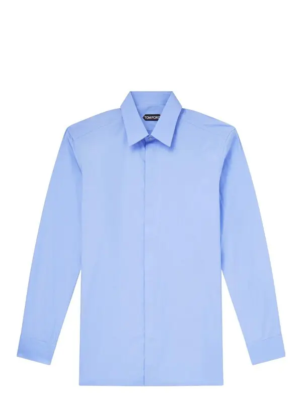TOM FORD Cotton-poplin Shirt - Blue