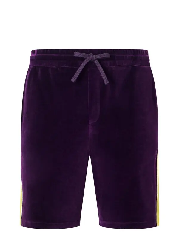 Valentino Garavani Slim-fit Appliquéd Cotton-blend Velvet Shorts - Purple
