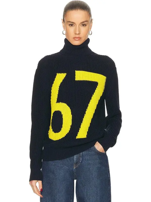 Ralph Lauren Turtleneck Sweater - Icon Navy & Racing Yellow