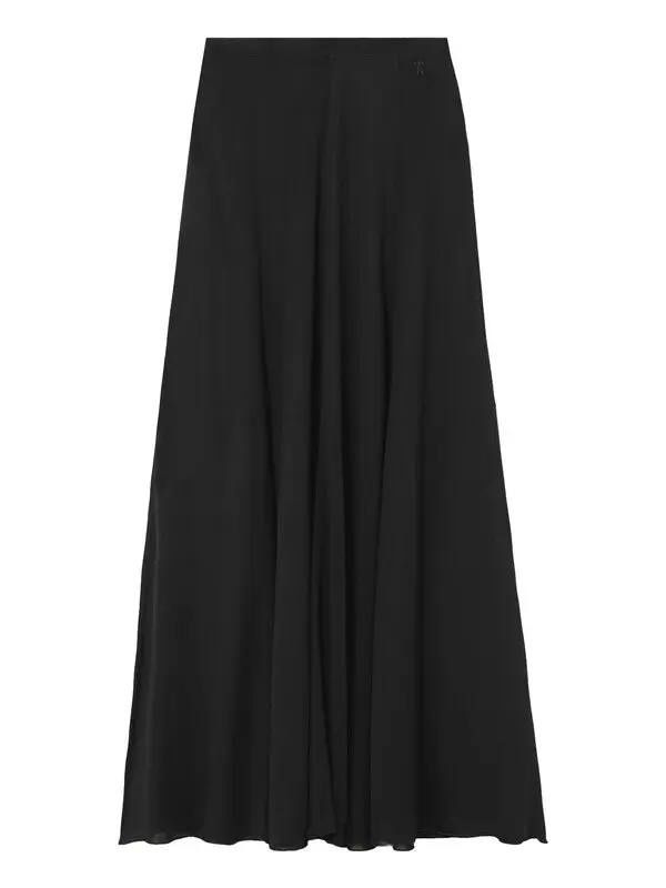 THE PARK Olivia Embroidered Maxi Skirt - Black