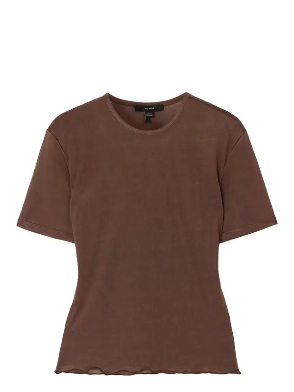 THE PARK Luna Embroidered T-shirt - Brown