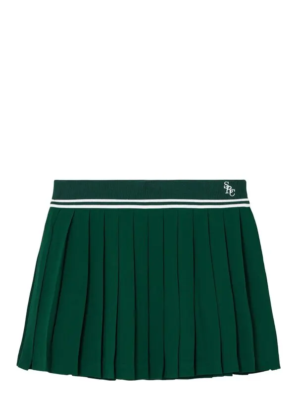 SPORTY & RICH Abigail Pleated Mini Skirt - Green