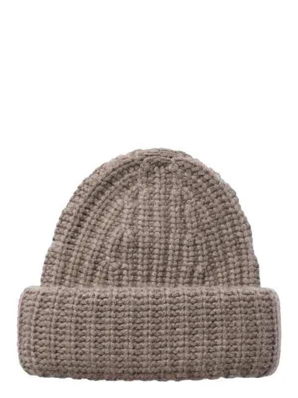 LISA YANG Beatris Ribbed Cashmere Beanie - Neutrals