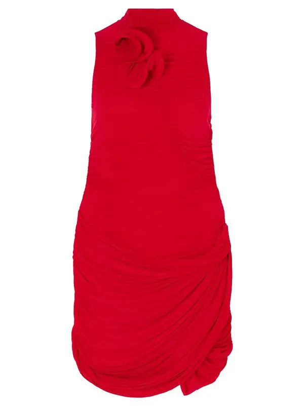 Magda Butrym Ruched Jersey Mini Dress - Red