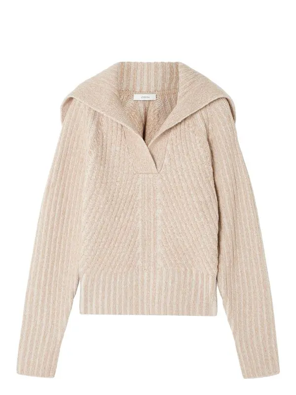 JOSEPH Robby Ribbed Merino Wool-blend Sweater - Neutrals