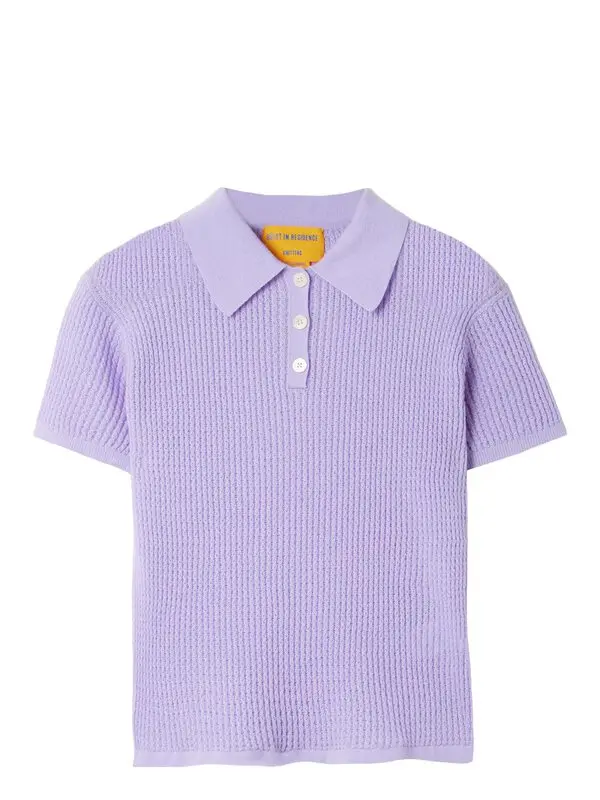 Guest In Residence Ribbed Cashmere Polo Sweater - Purple