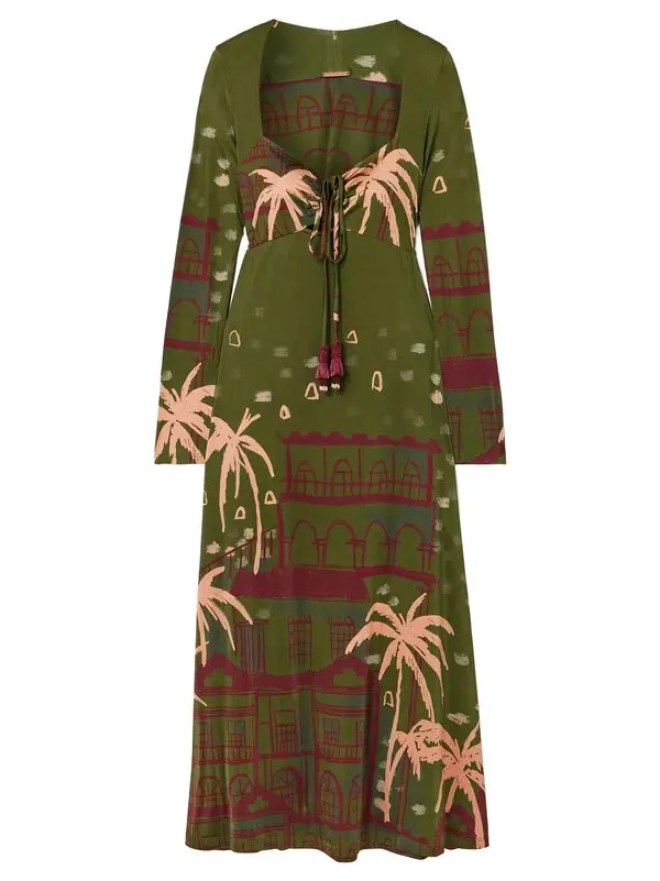Johanna Ortiz Eternal Tropical Printed Jersey Maxi Dress - Green