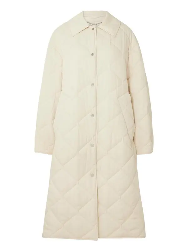 JOSEPH Penny Quilted Shell Coat - Off-white