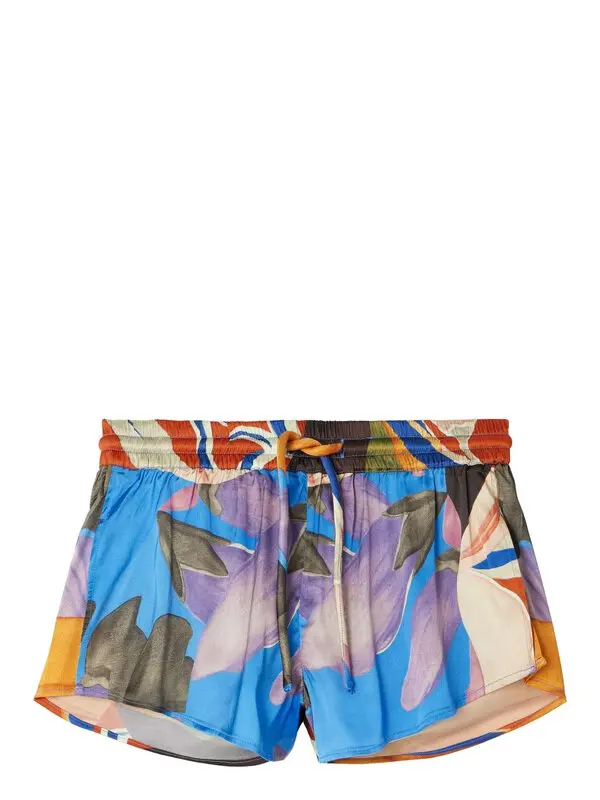 DONDE ESTEBAN Palenque Flores Printed Satin Shorts - Multi