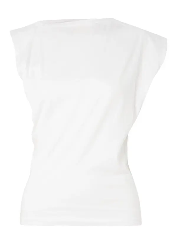 AGOLDE Draped Organic-cotton Jersey T-shirt - White