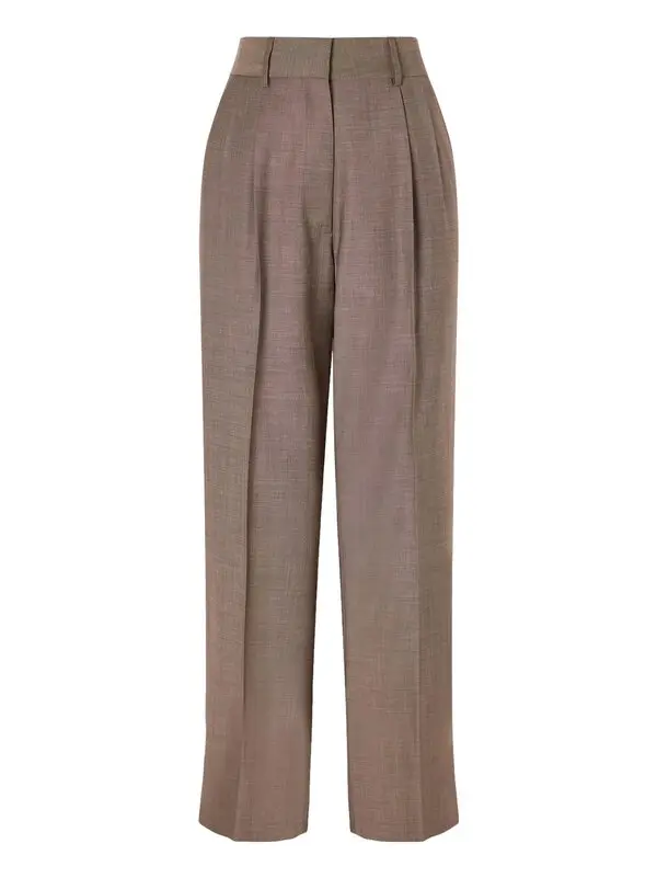 BLAZÉ MILANO Aile Fox Wool And Mohair-blend Pants - Brown