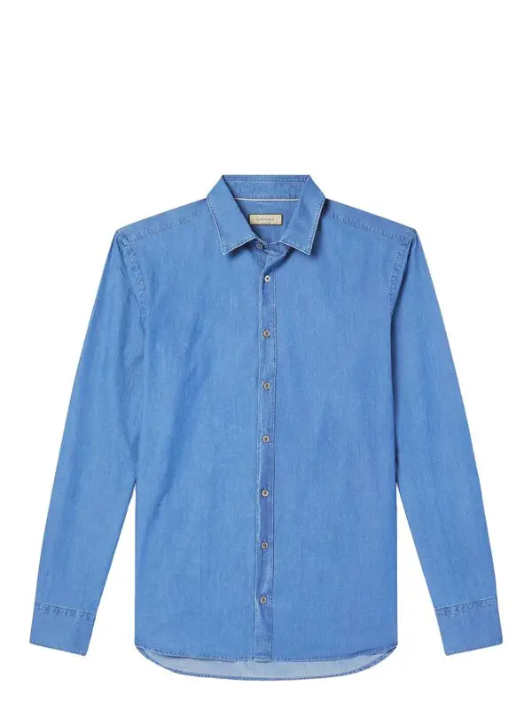 Canali Cotton-chambray Shirt - Blue
