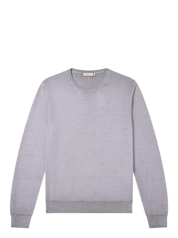 Canali Wool And Silk-blend Crewneck Sweater - Gray