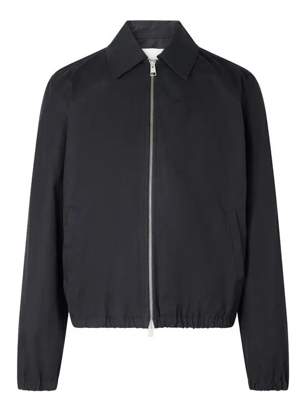 Ami Logo-embossed Cotton-gabardine Blouson Jacket - Black