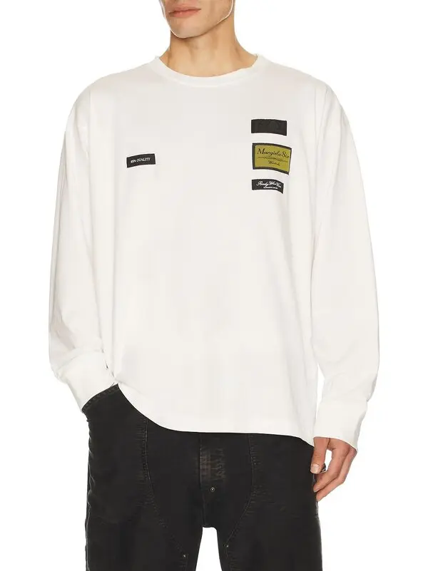 MAISON MARGIELA Long Sleeve Top In White - Off White