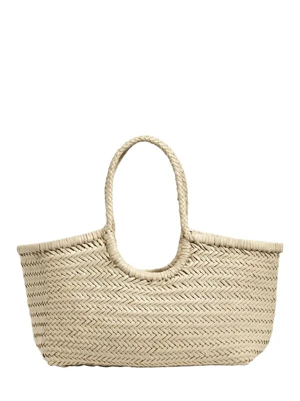 Dragon Diffusion Large Leather Woven Nantucket Tote Bag - Ivory