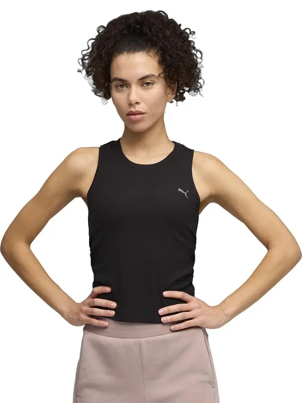 PUMA Cloudspun Ultra Soft Ribbed Training Tank Top - Black