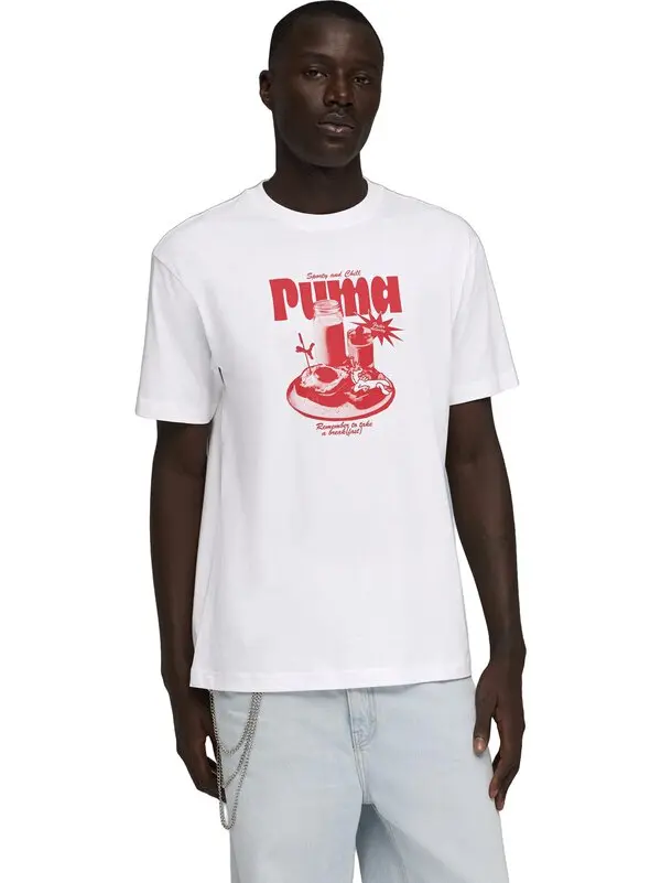 PUMA House Of Graphics Relaxed Breakfast T-shirt - White