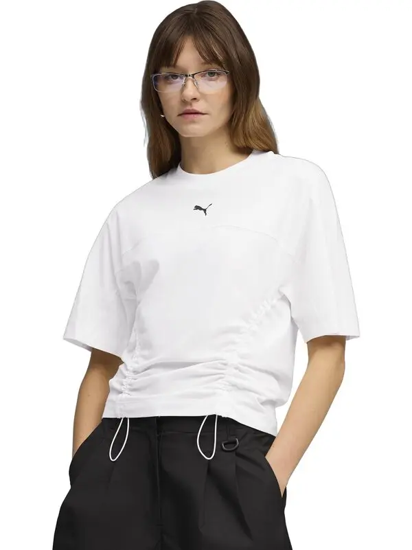 PUMA Dare To Fitted Waist T-shirt - White