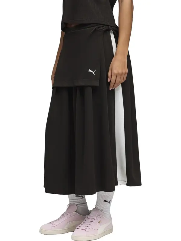 PUMA T7 Midi Pleated Skirt - Black