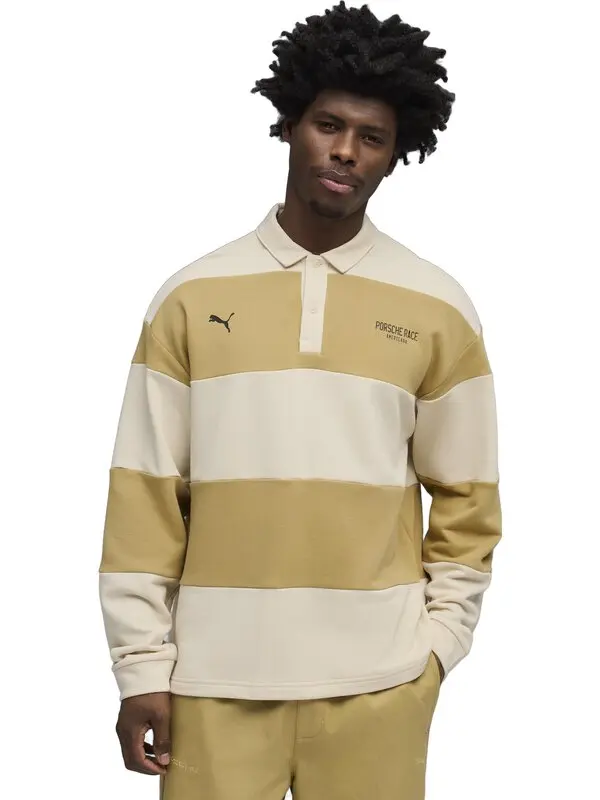 PUMA Porsche Legacy Long Sleeve Polo Shirt - Beige