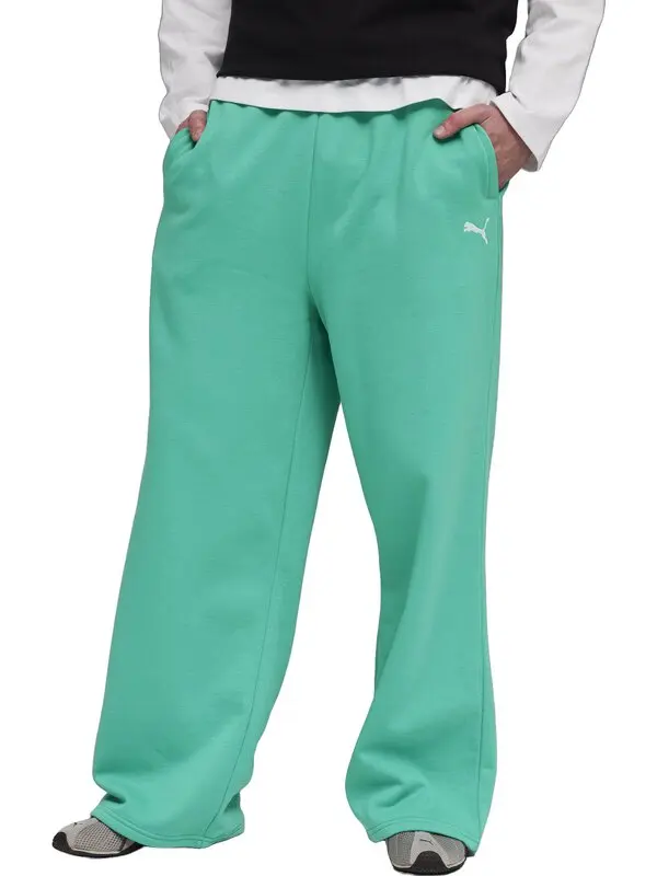 PUMA Wardrobe Essentials Wide Leg Sweatpants - Green