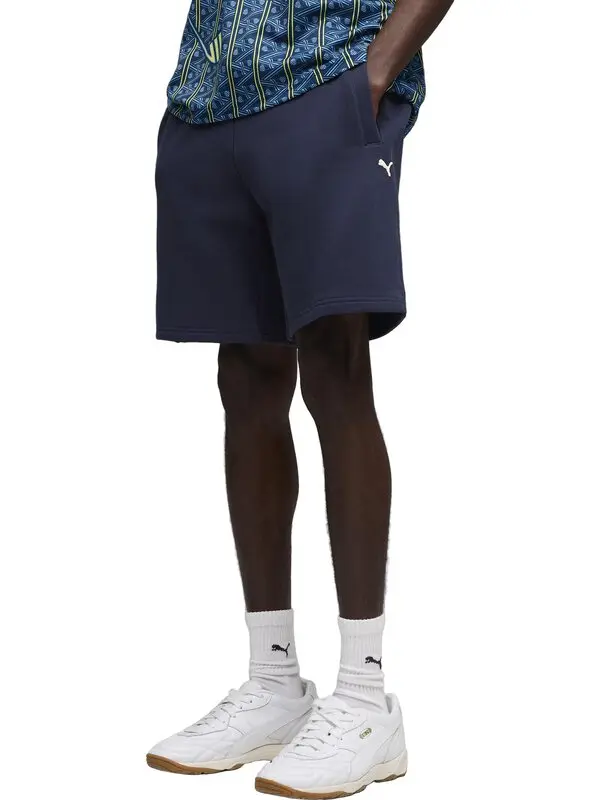 PUMA Relaxed Fit Terry Knit Shorts - Blue