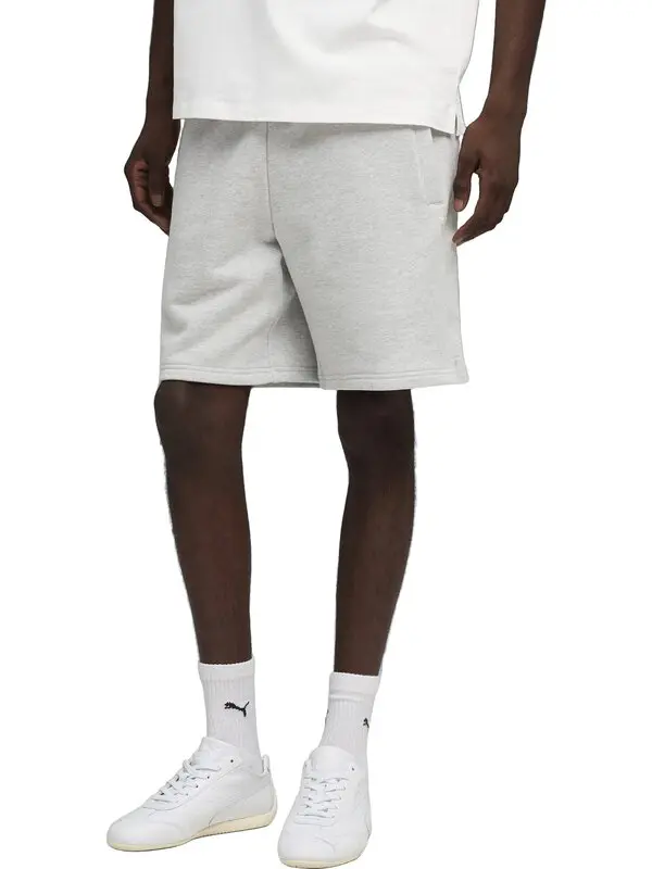 PUMA Relaxed Fit Terry Knit Shorts - Gray