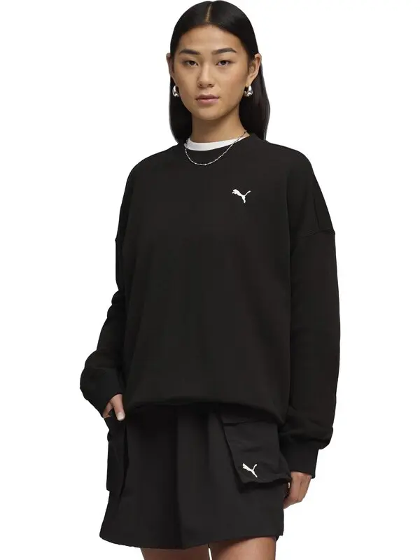PUMA Wardrobe Essentials Oversized Sweatshirt - Black