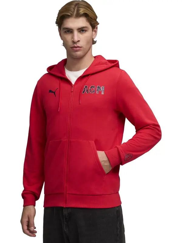 PUMA Ac Milan Ftblculture Zip-up Hoodie - Red