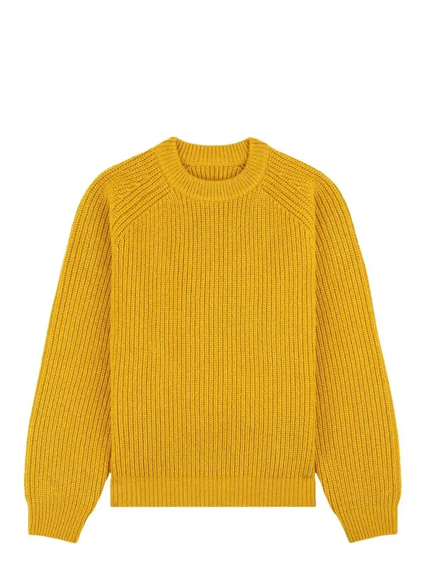 Aimé Leon Dore Heavyweight Shaker Stitch Crewneck - Yellow