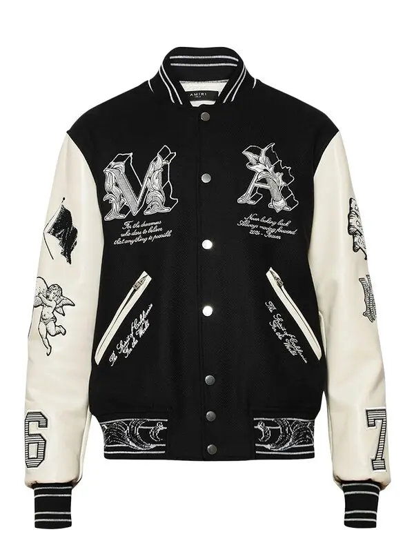 Amiri Ma Angel Varsity Jacket - Black