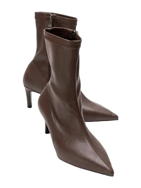PROLOGUE SHOES Rossano Stiletto Heel Boots - Brown