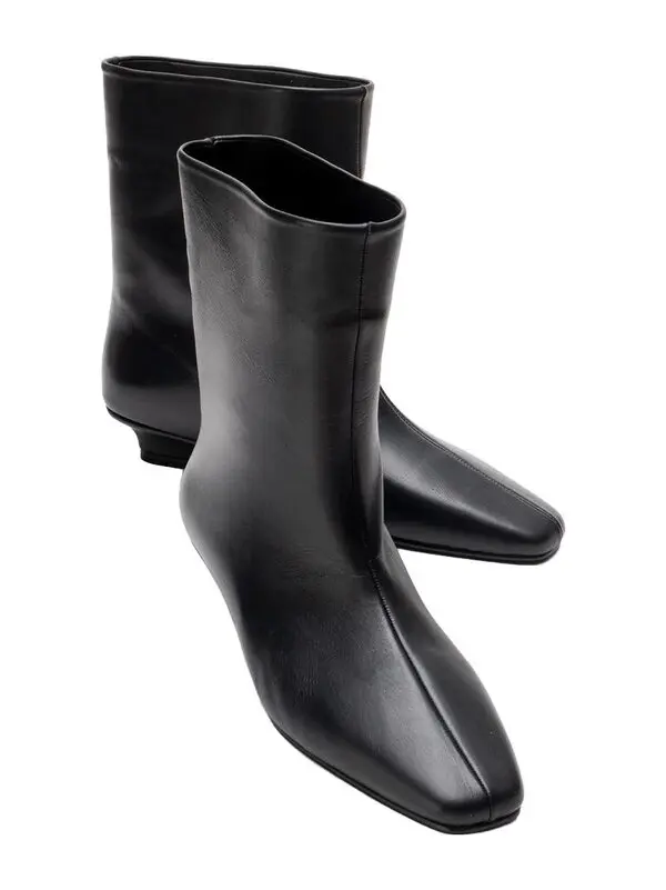 FOREVER & ALWAYS SHOES Leather Ankle Boots - Black