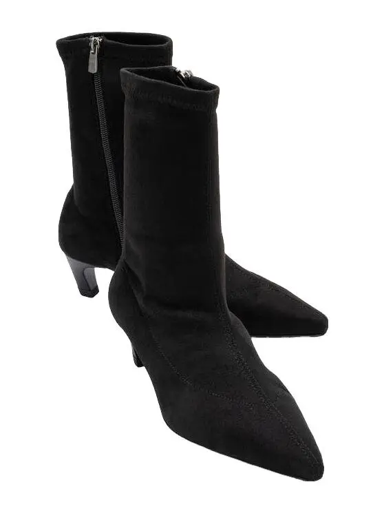 PROLOGUE SHOES Alora Kitten Heel Boot - Black Suede