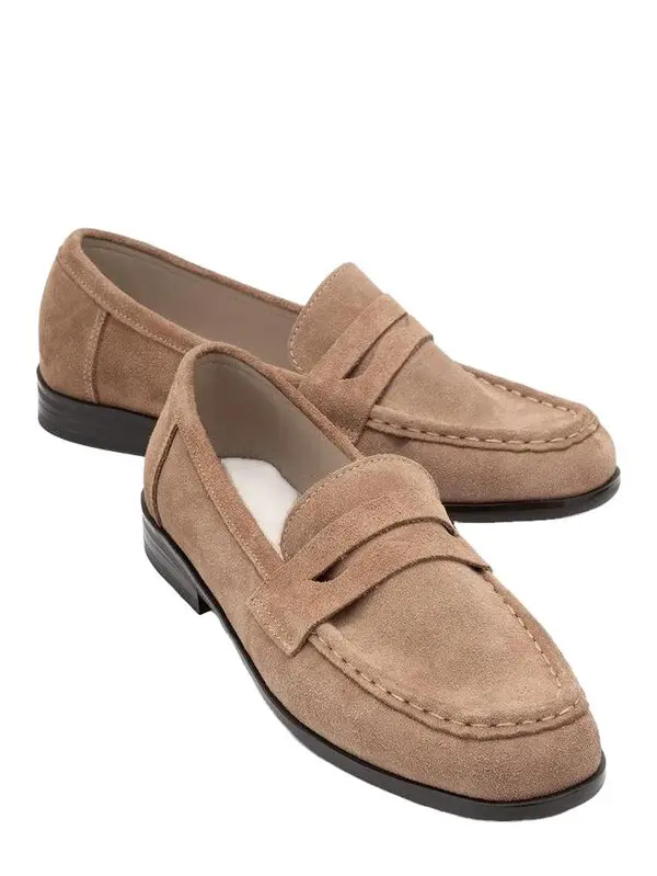 FOREVER & ALWAYS SHOES Valia Leather Loafer - Cognac Suede