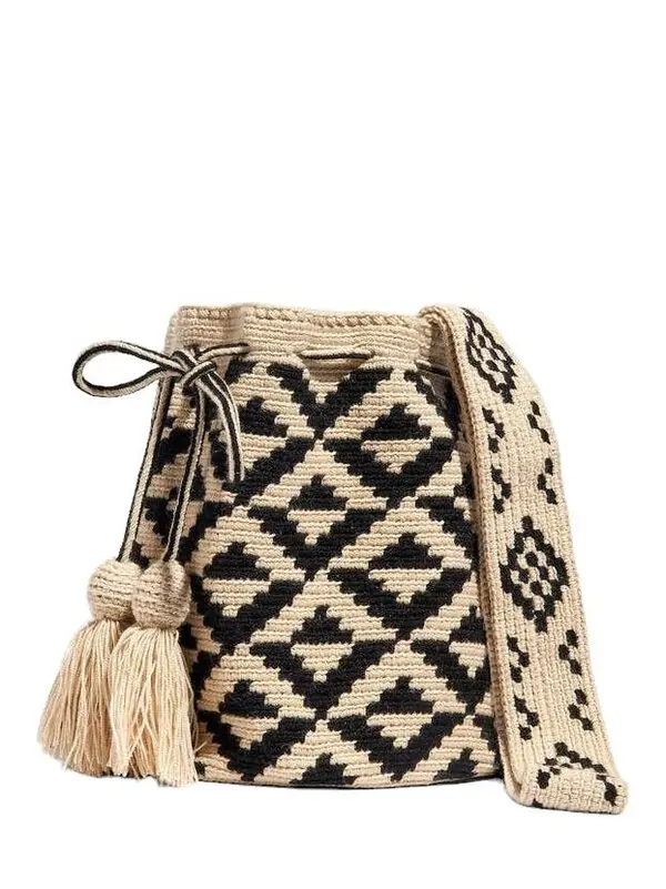 ONE THREAD COLLECTIVE Maribel Cross-body Bag - Beige + Black