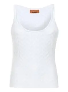 Missoni Stretch Chevron Tank Top - White