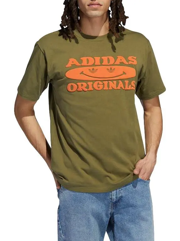 Adidas Originals Smile Graphic Tee - Focus Olive
