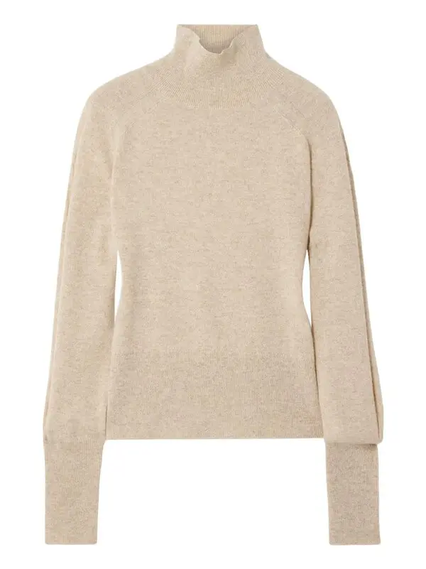 JOSEPH Oxna Mélange Cashmere Turtleneck Sweater - Neutrals