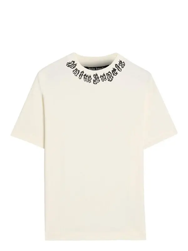 Palm Angels Printed Cottonjersey Tshirt - Off-white