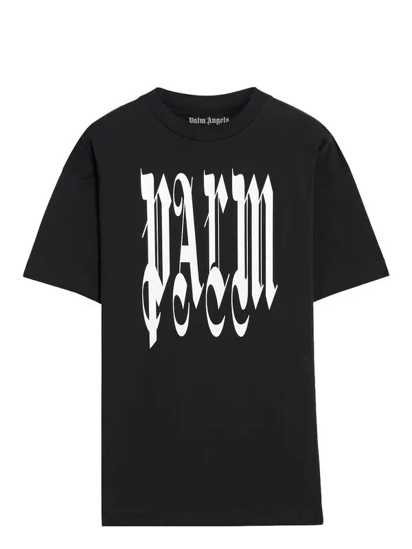 Palm Angels Printed Cottonjersey Tshirt - Black